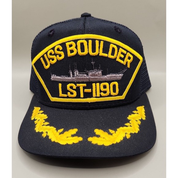 NAVY | Accessories | Vintage Uss Boulder Lst19 Snapback Hat Army Navy ...